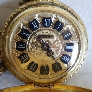 sutton | Accessories | Vintage Sutton Gold Floral Etched Pocket Watch ...